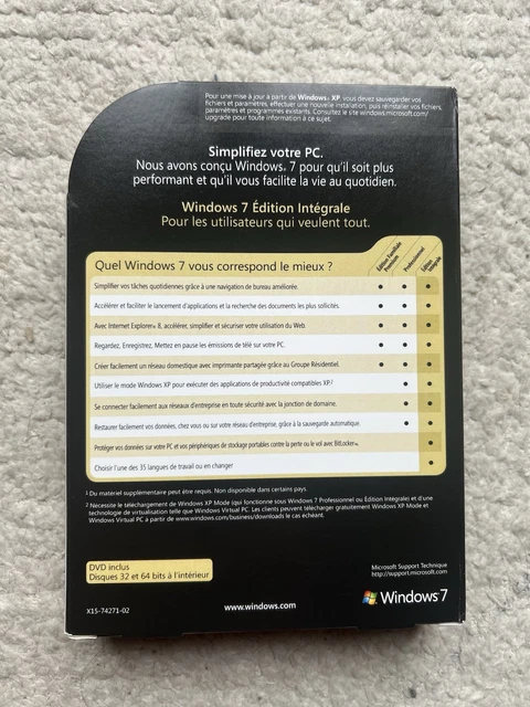 WINDOWS 7 ÉDITION Intégrale - Version Française - Boîte Complète avec ...