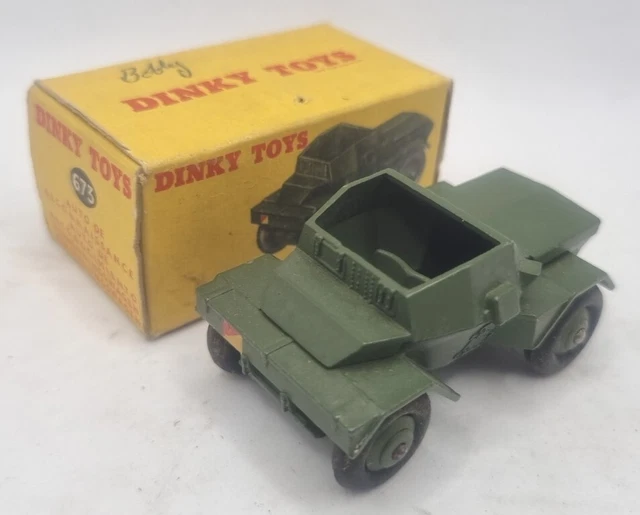 ORIGINAL VINTAGE BOXED Dinky Toys 673 Scout Car Military Diecast Model ...