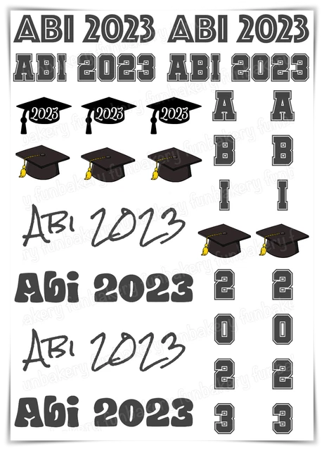 ABI 2023 ABITUR Kerzensticker Tattoo Wasserschiebefolie Abschluss Schul ...
