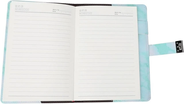 LOCK JOURNAL, A5 8.2x5.6in Leather Diary Notebook 100 Sheets Personal ...