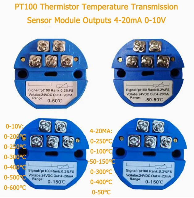 PT100 THERMISTOR TEMPERATURE Transmission Sensor Module Outputs 4-20mA 0-10V £3.00 - PicClick UK
