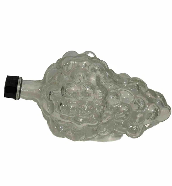 VINTAGE GRAPE CLUSTER Clear Glass Bottle Wine Decanter With Cap $16.75 ...