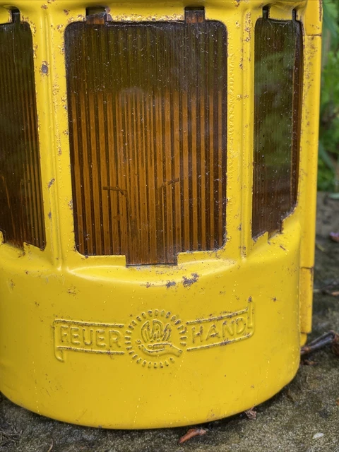 ORIGINAL FEUER HAND Sturmlaterne Baustellen Warnlampe Signallampe alt ...