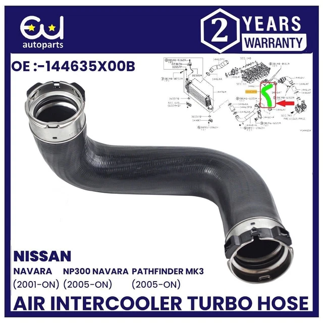 TURBO INTERCOOLER HOSE Pipe For Nissan Navara Pathfinder 2.5 D ...