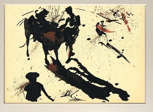 SALVADOR DALI, L'AUBE du tauréador. dessin à l'encre. Signé EUR 569,00 ...