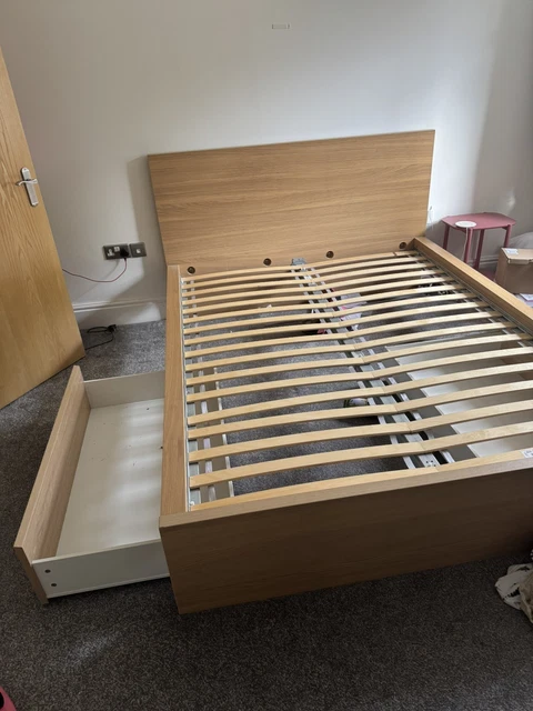 IKEA MALM KING Size Bed Frame with 2 Drawers £31.90 - PicClick UK