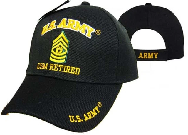 US ARMY COMMAND Sergeant Major (CSM) Retired - Black Adjustable Cap ...