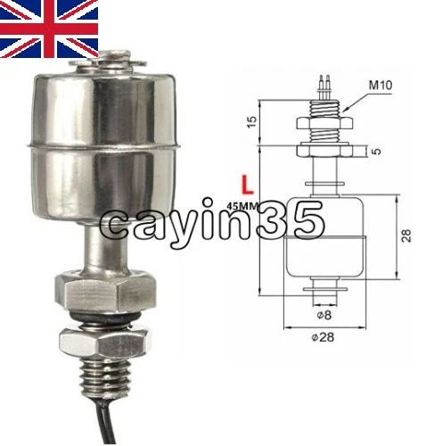 MINI INDICATOR VERTICAL Water Level Sensor Stainless Steel 45mm Float ...