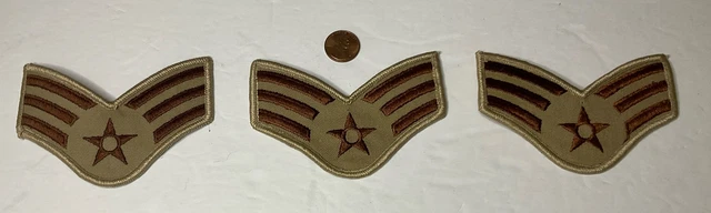 SHOULDER PATCH 3 Stripes Chevron Air Force Senior Airman Usaf Desert ...