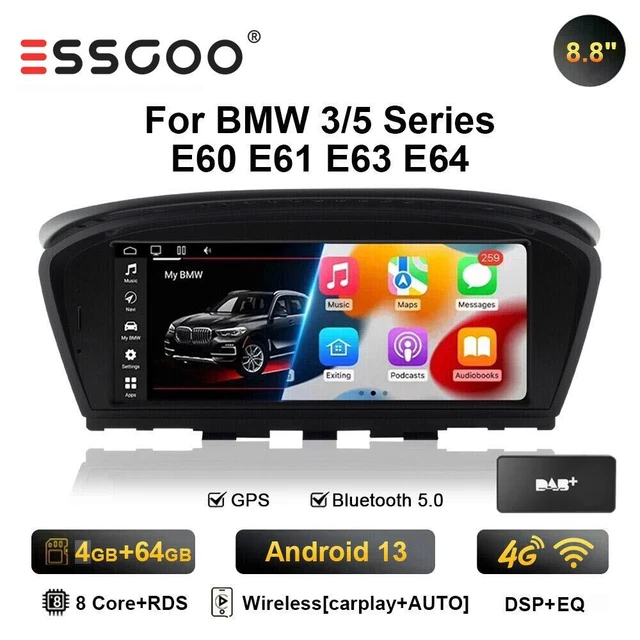 AUTORADIO GPS 4G CarPlay DAB+ Android 13 pour BMW Série 5 E60 E61 E63 E64 E90 E91 CCC EUR 363,01 ...