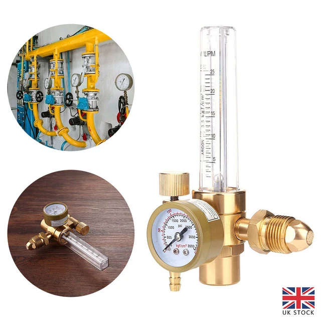 GAS REGULATOR FLOW Meter Argon CO2 Mig Tig Pressure Reducer Welding ...
