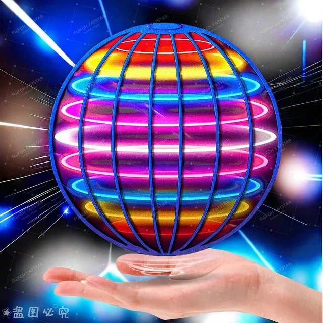 FLYING ORB BALL Toys Hand Controlled RGB Light Magic Hover Boomerang ...