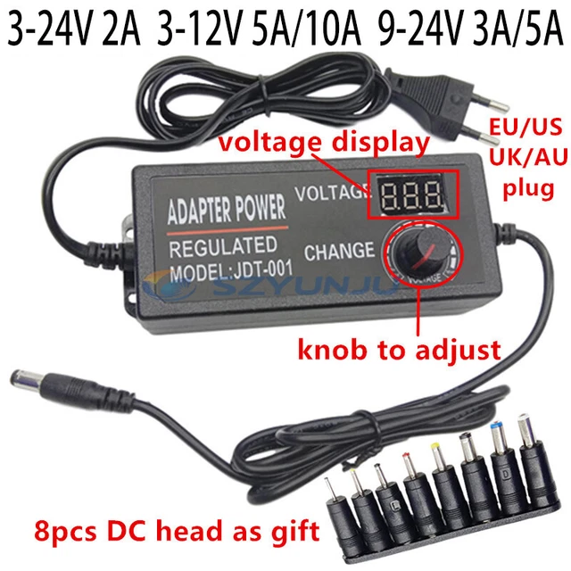 UNIVERSAL AC/DC 3V 5V 9V 12V 2A 5A 22V 24V Adjustable Led Supply Power Adapter £26.21 - PicClick UK