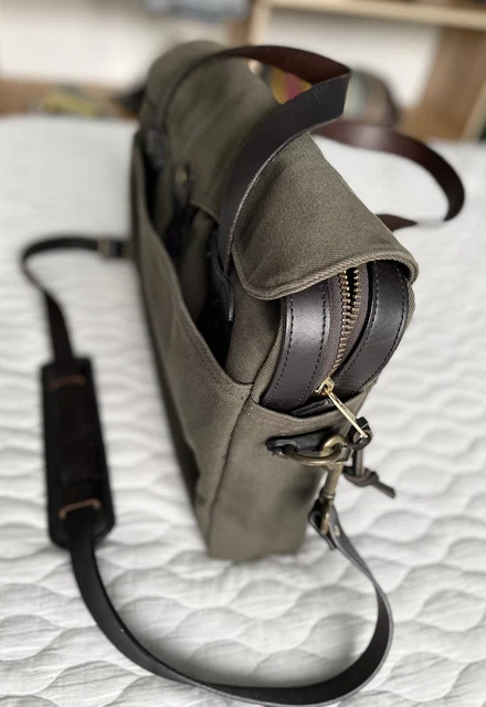 FILSON 256 BRIEFCASE, Laptop Bag, Rugged Twill, Made In USA, Bridle ...