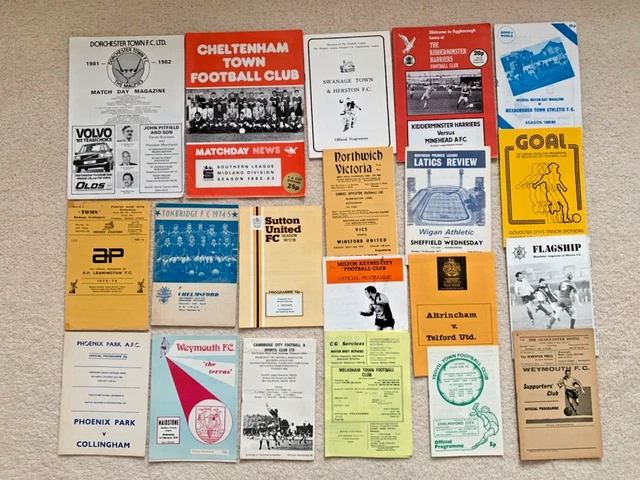 20 NON-LEAGUE FOOTBALL Programmes--All Different---All Listed---Bulk ...