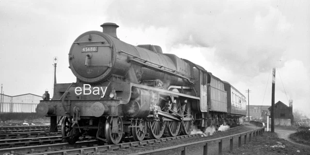 RAILWAY STEAM NEGATIVE Jubilee 45680 Crewe 20/1/57 + Copyright £4.88 ...
