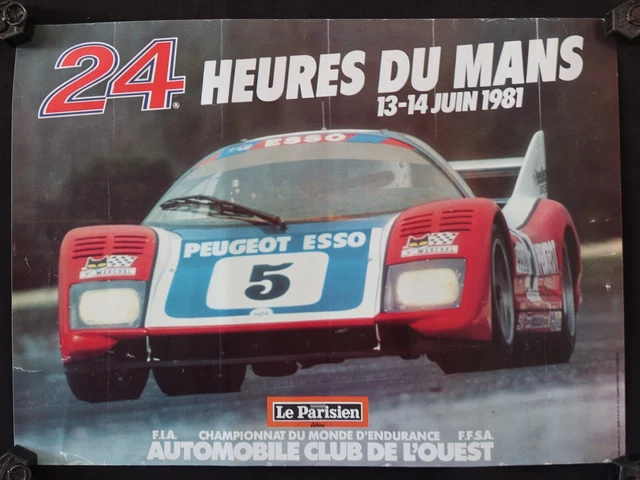 AFFICHE ORIGINALE 24 Heures du MANS 1981 ACO poster 48 EUR 25,00 ...