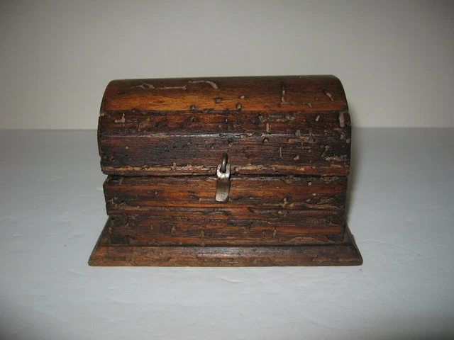 RARE VINTAGE Small Worm Wood Chest Trunk Trinket Box £46.15 - PicClick UK