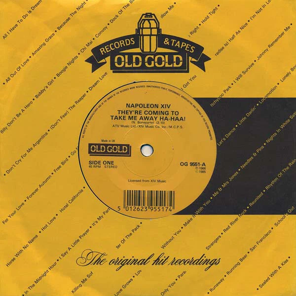 NAPOLEON XIV - They're Coming To Take Me Away Ha-Haa! (7", Single, RE ...