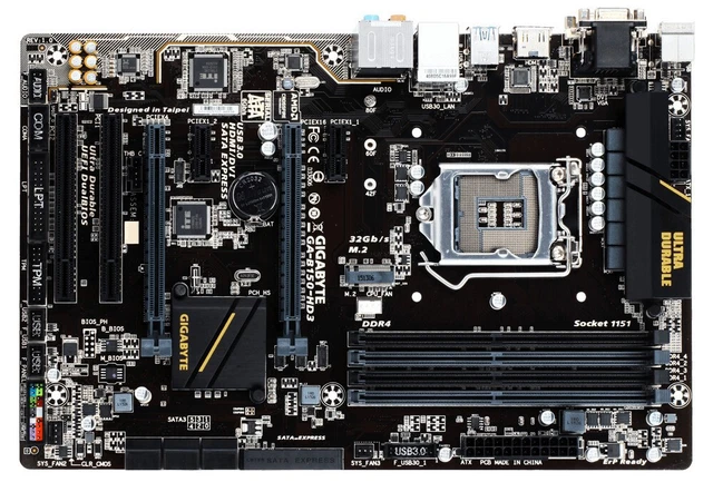 GIGABYTE GA-B150-HD3 MOTHERBOARD Intel B150 LGA 1151 ATX DDR4 Core M.2 ...