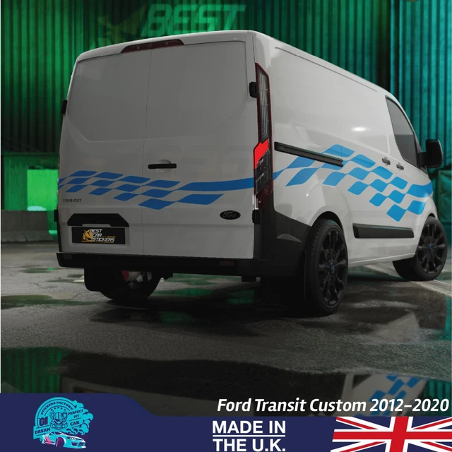 STICKERS FOR FORD Transit Custom Text Side Stripes Decals Graphics SWB ...