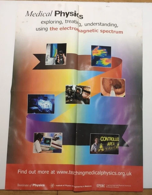 Medical Physics Poster Electromagnetic Spectrum 80x40cm Approx £5 00