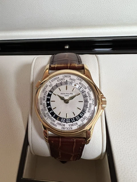 PATEK PHILIPPE WORLD Time Complication 18ct Gold Men's Watch 5110J Box ...