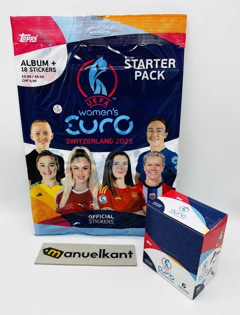 TOPPS UEFA WOMEN'S Euro 2025 Figuren Starterpack + Box mit 50 Tüten EUR ...