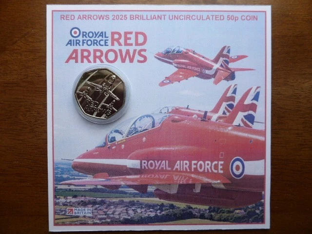 2025 50P COIN, the enduring success of the Red arrows brill/unc 50p ...