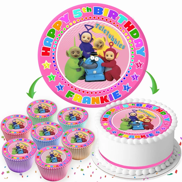 TELETUBBIES BIRTHDAY PERSONALISED Edible Cake Topper & Cupcake Toppers ...