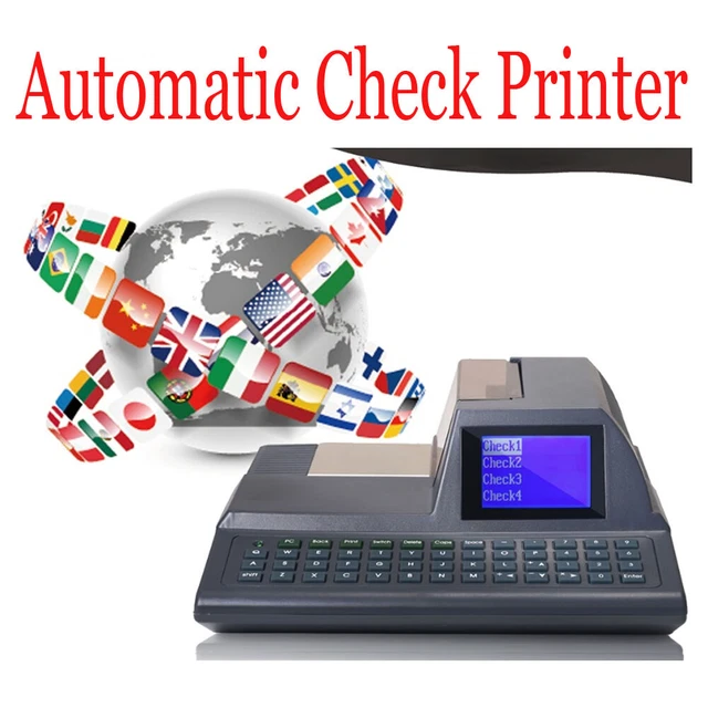 CHECK PRINTER MACHINE Automatic Typewriter Full English Keyboard Check ...