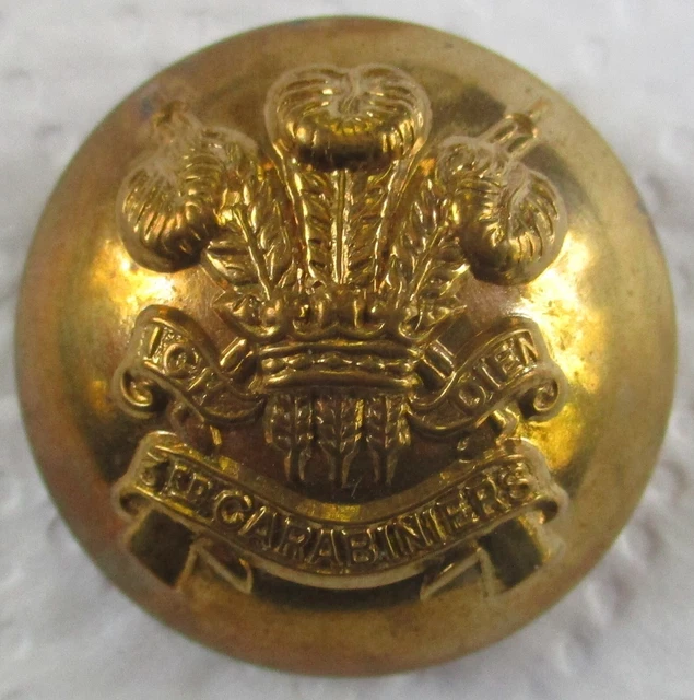 BRITISH ARMY:&3RD CARABINIERS BRASS BUTTON" (Large, 25mm, WW2 Cavalry ...