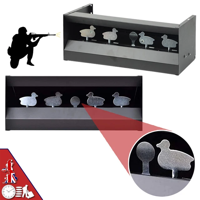 MAGNETIC GALLERY TARGET Duck Knockdown Pellet Trap Knock Down Hunt Air ...