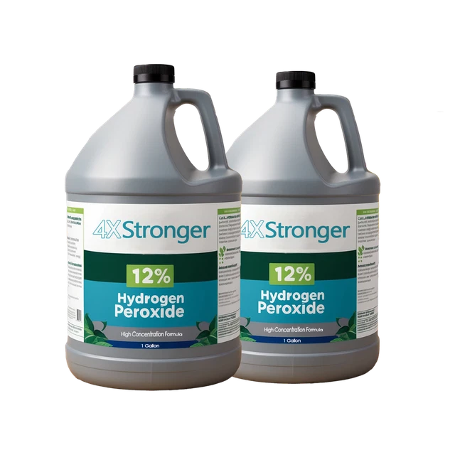 12% HYDROGEN PEROXIDE 1 Gallon, 4X Stronger All Purpose Cleaner, 2 ...