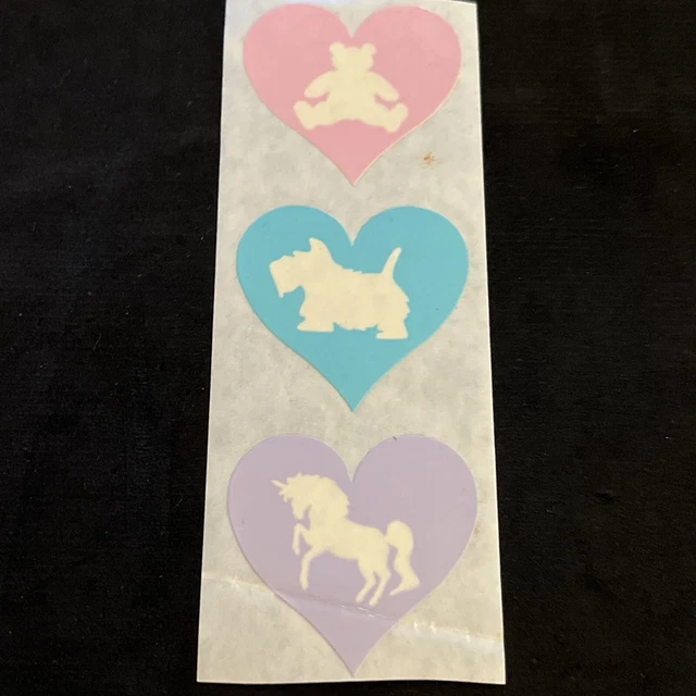 VINTAGE 80’S PASTEL Hearts Sticker Strip - Rare $24.99 - PicClick