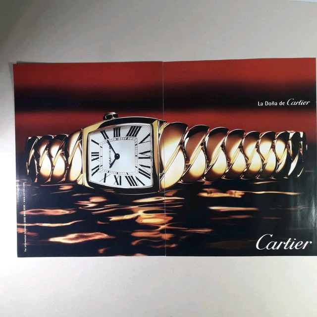 CARTIER WATCH LA Dona De Cartier 2008 Paper magazine Advert Double Page ...