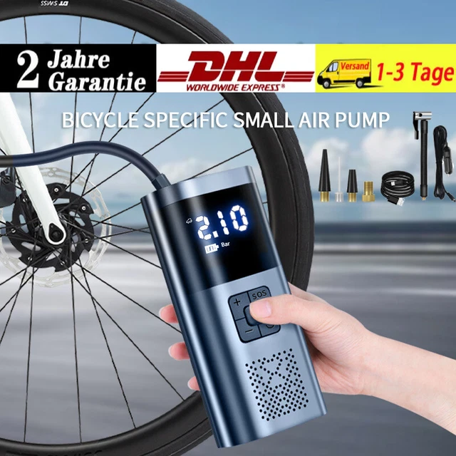 FAHRRAD ELEKTRISCHE LUFTPUMPE Akku Kabellos Auto Reifen Druckluft ...