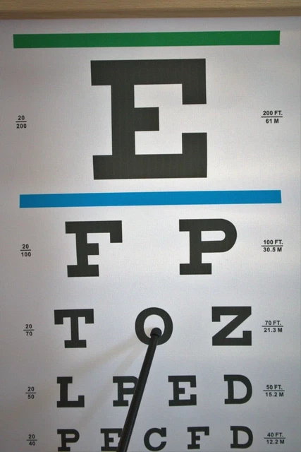 SNELLEN EYE CHART Eye Charts for Eye Exams 20 Feet with Wooden Frame ...