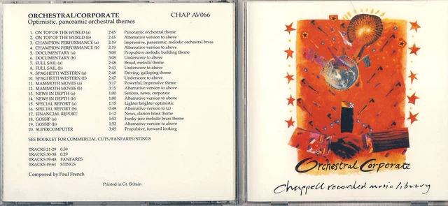 CHAPPELL AV SERIES Music Library CD Orchestral Corporate CHAP AV066 ...