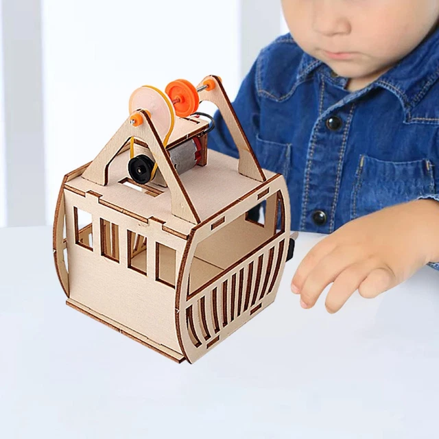 DIY WOODEN SCIENCE Experiment Model Kits Sightseeing Cable Car Crafts ...
