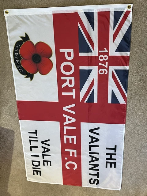 PORT VALE FC Flag 5ft by 3ft - Port Vale Football Flag Brand NEW Vale ...