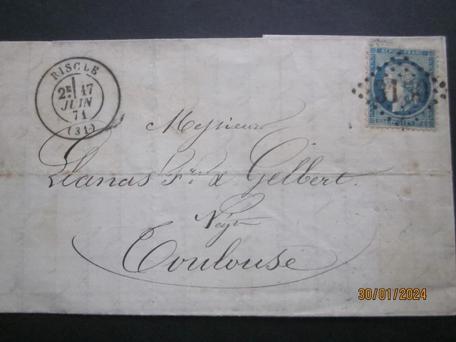 LETTRE GC 3150 RISCLE - 31 Gers - Indice POTHION 4 EUR 2,50 - PicClick FR