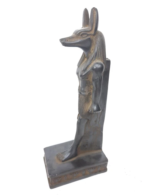 9& EGYPTIAN ANUBIS Jackal Bust on Plinth Statue Sculpture Antique ...