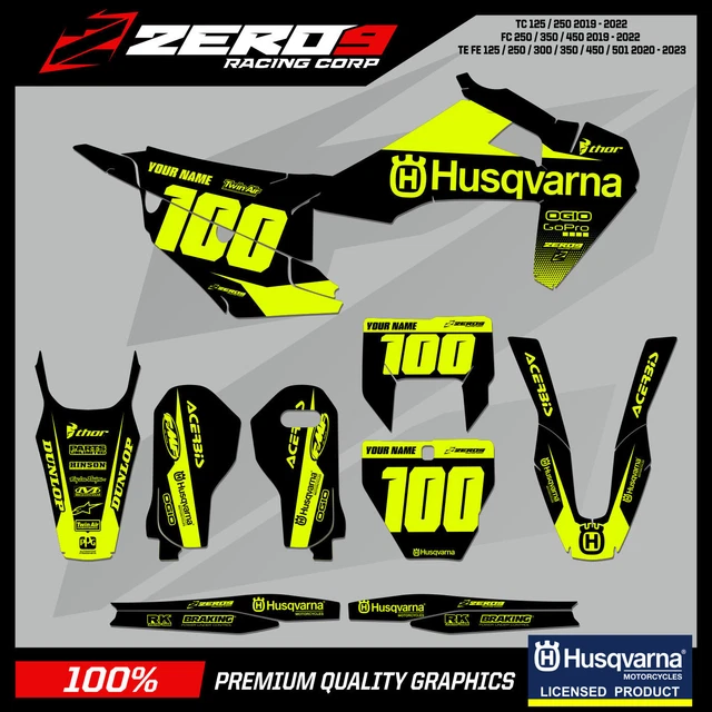 CUSTOM MX GRAPHICS Kit: HUSQVARNA Motocross Graphics TE FE TC FC TX FX ...