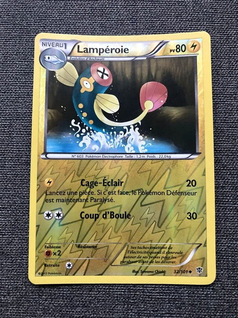 CARTE POKÉMON LAMPEROIE 32/101 Reverse Explosion Plasma Noir et Blanc N&B FR EUR 1,00 - PicClick FR
