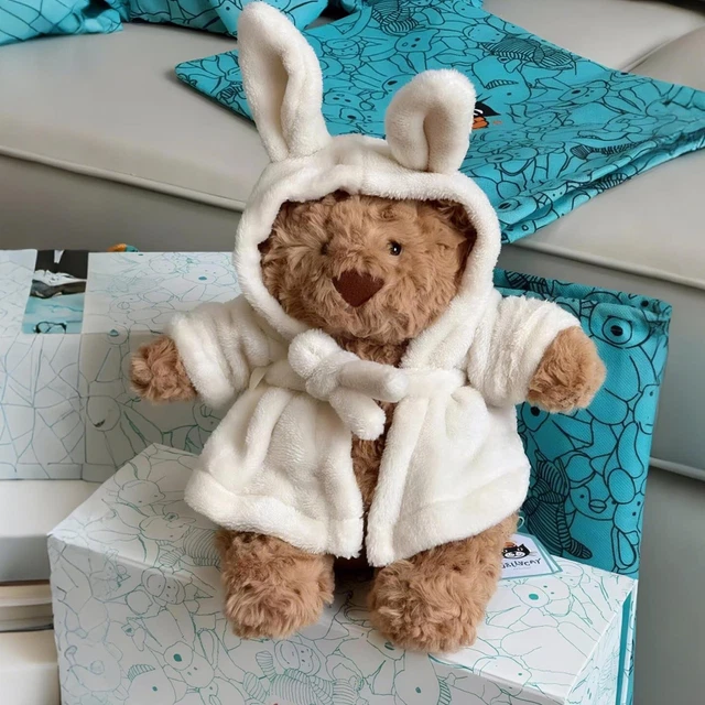 NEW JELL YCAT Bartholomew Bear Bathrobe Plush Doll- With Tag+ Dust Bag ...