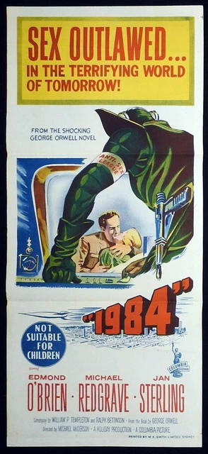 1984 ORIGINAL DAYBILL Movie poster Edmond O'Brien George Orwell Michael ...