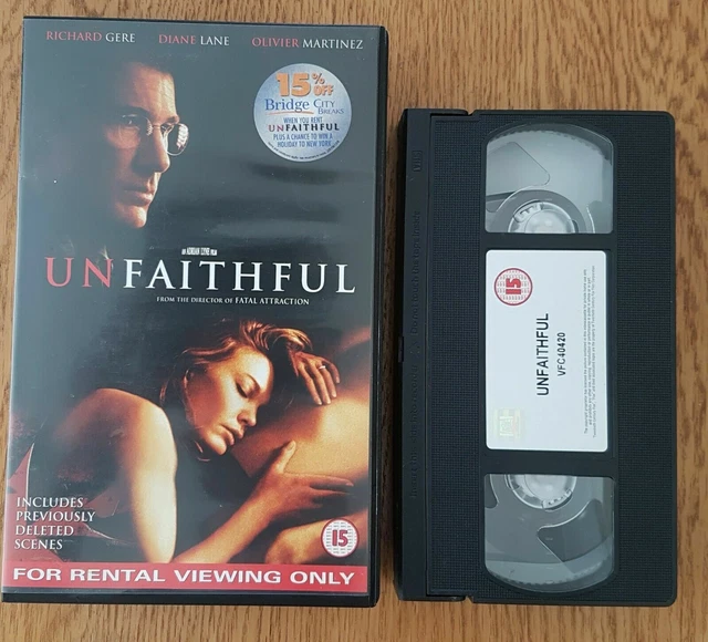 UNFAITHFUL (VHS) BIG BOX - Richard Gere + Olivier Martinez + Diane Lane ...