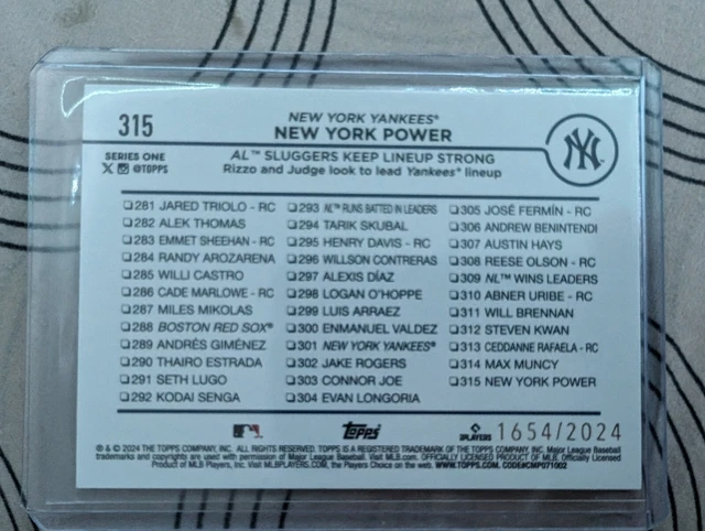 AARON JUDGE LAMINA D'ORO Anthony Rizzo 2024 Topps Series 1 New York ...