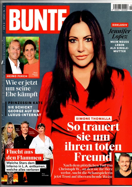 ZEITSCHRIFT BUNTE - Ausgabe 04-2025 (erschienen am 16.01.2025) EUR 1,10 ...